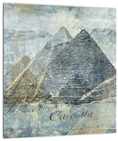 Obraz - Pyramidy v modrém filtru (30x30 cm)