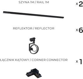 Zuma Line 3579 - Bodové svítidlo v lištovém systému MASTER 6xGU10/15W/230V černá