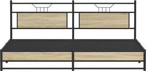 Kovový rám postele bez matrace dub sonoma 200 x 200 cm 3325123