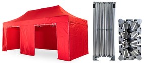Nůžkový párty stan 3x6 m /4 nohy TENTino BIG HEXAGON Barva opláštění: 7A - ČERVENÁ