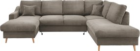 XXXLutz SEDACÍ SOUPRAVA, textil, šedavě hnědá P & B - Sedací soupravy - 002310004990