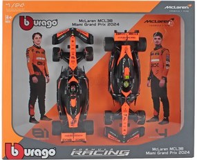 Bburago mclaren f1 team mcl38 (2024) 1:43 (dárkový set 2 ks)