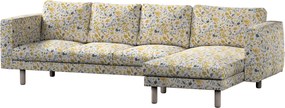 Potah na pohovku IKEA Norsborg 4-místná se šezlongem barva žlutá látka pletený vzor, vzorované