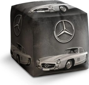 Sablio Taburet Cube Mercedes-Benz 300 SL Šedé pozadí - 60x60x60 cm