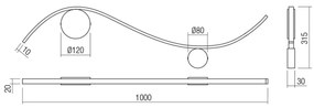 Smarter 01-3111 nástěnné LED svítidlo Wave, pískově bílá, 11W, 3000K, 100cm