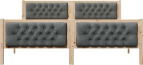 Rám postele s čelo Tmavě šedá 180 x 200 cm Masivní borové dřevo 3394274