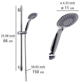 Sprchový set z nerezové oceli v leskle stříbrné barvě 66 cm Young – Wenko