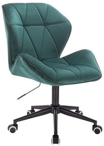 LuxuryForm DESIGN Otočná židle MILANO MAX VELUR na černé podstavě s kolečky - zelená