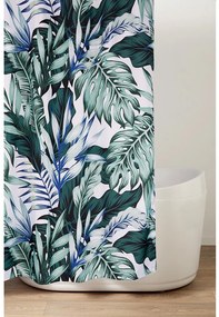 Aqualine Sprchový závěs 180x200cm, polyester, zelené listy ZV028
