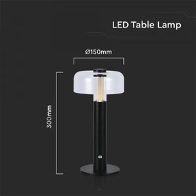 LED Stmívatelná dobíjecí stolní lampa LED/1W/5V 3000K 1800 mAh černá