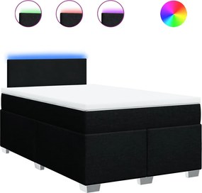Box spring postel s matrací černá 120x190 cm textil 3288122