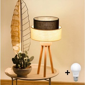 Brilagi - LED Stolní lampa BOHO STYLE 1xE27/15W/230V krémová/hnědá