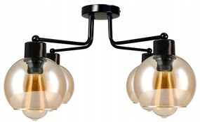 BERGE Skleněná LED stropní lampa 4xE27 - jantarová barva