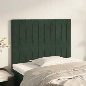 Čelo postele tmavě zelené 80x5x118/128 cm sametové 3116603