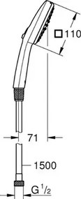 Grohe - Sprchová hlavice s hadicí 150 cm, 2 proudy, chrom
