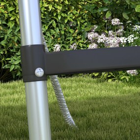 SPORTNOW Ocelový Trampolínový Žebřík 3 nebo 2 Kroky s Širokými Stupni a 2 Háky, Nosnost 120 kg, 110x32 cm, Stříbrný