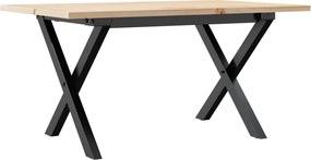 Konferenční stolek s X rámem 80x50x40 cm borové dřevo a ocel 3282684