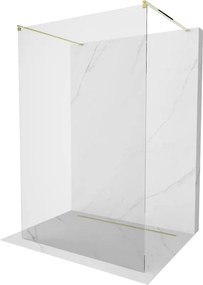 Mexen Kioto, sprchová zástěna Walk-In 180 x 200 cm, 8mm čiré sklo, zlatý lesklý profil, 800-180-002-50-00