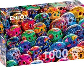 ENJOY Puzzle Barevné lebky / 1000 dílků / od 14 let