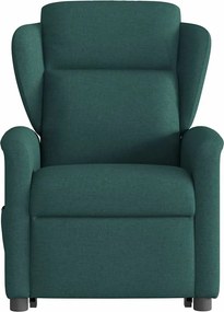 Elektrické zvedací polohovací křeslo tmavě zelené textil 3303160