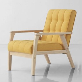 Casarredo - Komfort nábytek Retro křeslo PETRA žlutá/bílá lazura