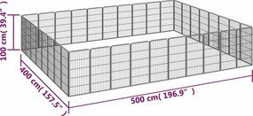 36panelová ohrádka pro psy černá 50 x 100 cm práškovaná ocel 3115965