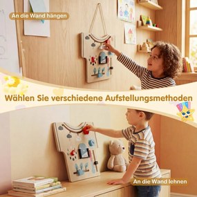 Costway Dětský měsíční kalendář Montessori dřevěné hračky o ročních obdobích
