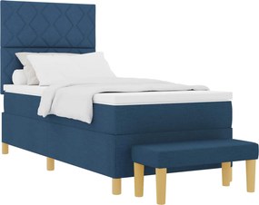 Postel s boxspringem s polštářem Modrá 200 x 90 cm textil 3344351