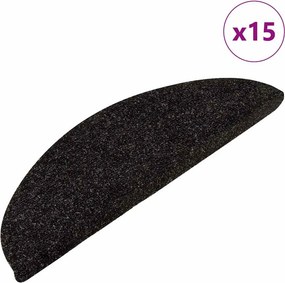 Samolepicí nášlapy na schody 15 ks 56x17x3 cm antracitové 136389