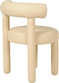 Designová jídelní židle Leith umělá kůže krémová