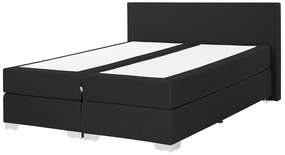 Černá čalouněná kontinentální postel 160x200 PRESIDENT Beliani