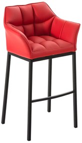 Barová židle Damas B4 ~ koženka, černý rám - Červená