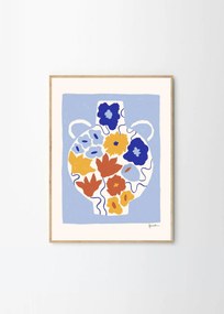 THE POSTER CLUB Autorský plakát Flower Pot by Frankie Penwill 40 x 50 cm, modrá barva, papír