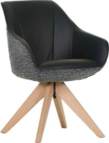 XXXLutz ŽIDLE S PODRUČKAMI, žinylka, vzhled kůže, antracitová, šedá, černá Landscape - Jídelní židle - 002362084507