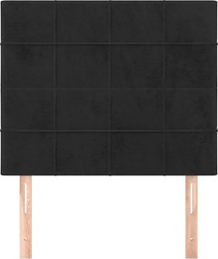 Čelo postele černé 80x5x118/128 cm sametové 3116364