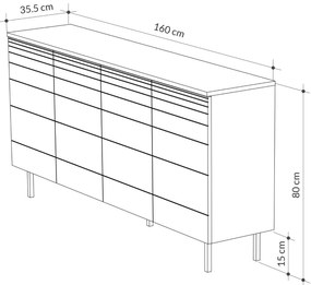 Skandinávský konzolový stolek KATEE, bílý