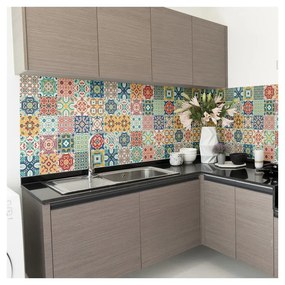 Sada 60 nástěnných samolepek Ambiance Wall Decal Cement Tiles Montanares, 15 x 15 cm