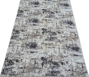 HU Šedo-bílý-béžový koberec Plush Deluxe s protiskem Rozměr: 50x80 cm