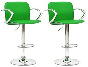 324709 vidaXL Barové židle 2 ks zelené umělá kůže