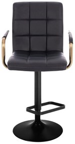 LuxuryForm Barová židle VERONA GOLD na černém talíři - černá