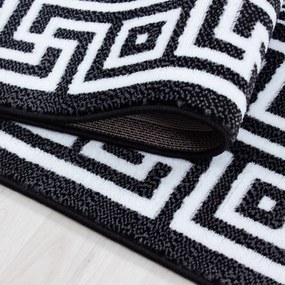 Ayyildiz, Kusový koberec Parma 9340 black, 80x300, černobílá, chodba / předsíň