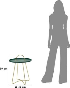 Odkládací stolek Grent 45 cm zlatý/zelený