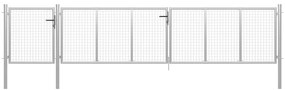 vidaXL Marketos Zahradní brána ocelová 500 x 100 cm stříbrná