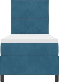 Postel s boxspringem s čelo Tmavě modrá 80 x 200 cm samet 3339864