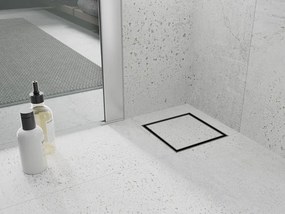 Mexen Flat-Q, bodová podlahová vpusť 12 cm, grafitová matná, 1E10012