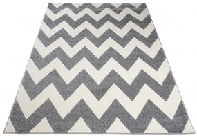 Moderní kusový koberec MAROKO L891A Cik Cak šedý bílý Rozměr: 120x170 cm