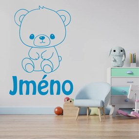 Živá Zeď Samolepka na zeď Medvídek se jménem Barva: černá