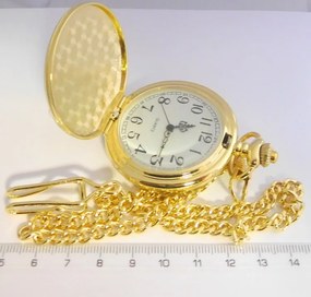 Klenoty Budín Luxusní zlacené kapesní hodinky retro BADUS 119608 s arabskými číslicemi