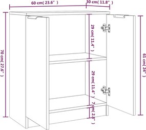 vidaXL Příborníky 2 ks 60 x 30 x 70 cm kompozitní dřevo [3115773] Barva: dub sonoma