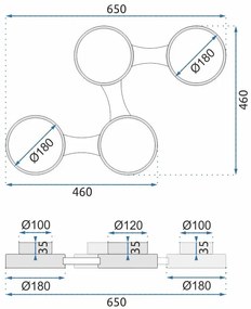 Toolight Elegantní stropní svítidlo APP210-3CPR Crystal